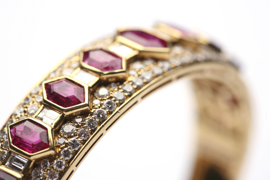 Iconic Ruby & Diamond Bangle by Bulgari - Eleuteri